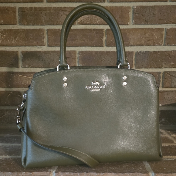 Coach | Bags | Coach Small Lillie Olive Green Triple Compartment ...